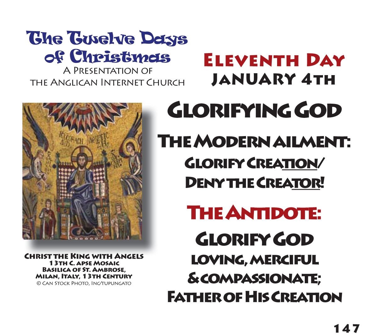 Twelve Days of Christmas – 11th Day – Jan. 4th – Glorifying God ...